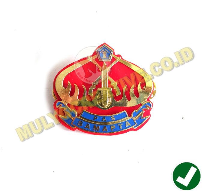 Lencana Pas Samapta Mika Pin Pas Bahan Kuningan Belakang Lapis Mika ...