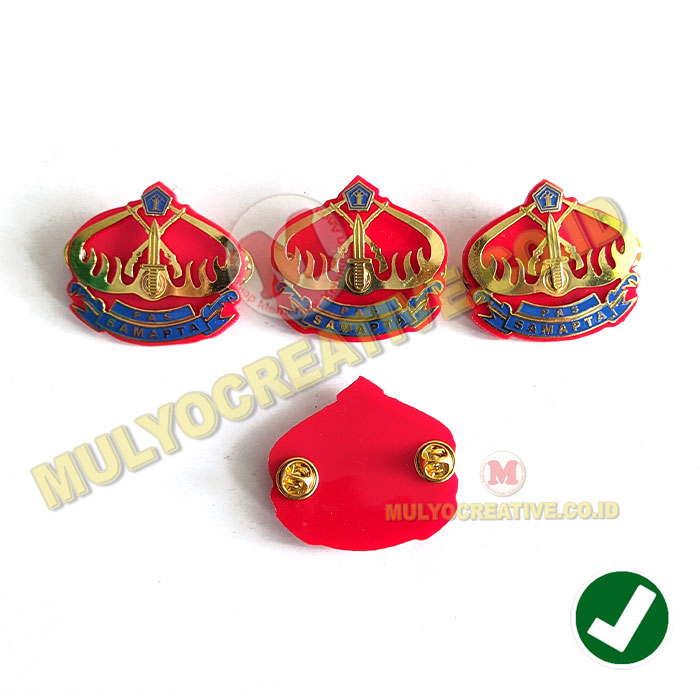 Lencana Pas Samapta Mika Pin Pas Bahan Kuningan Belakang Lapis Mika ...