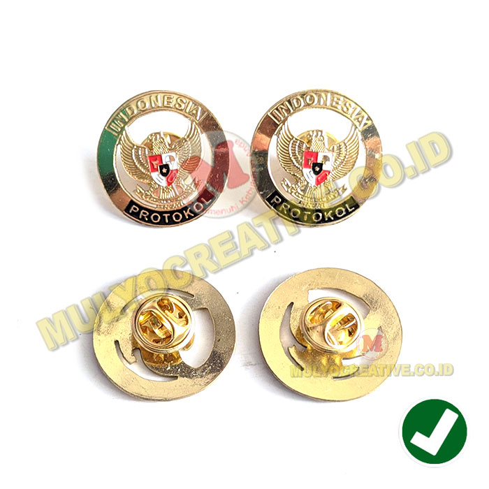 Pin Protokol Indonesia Model Bulat Pin Protokol Garuda Warna Hitam ...
