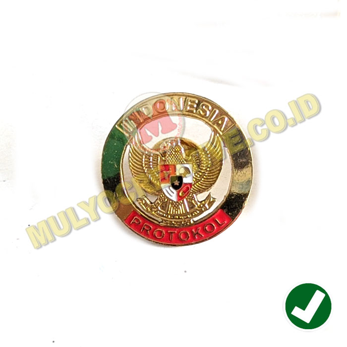 Pin Protokol Indonesia Warna Merah Pin Protokol Garuda Model Bulat ...