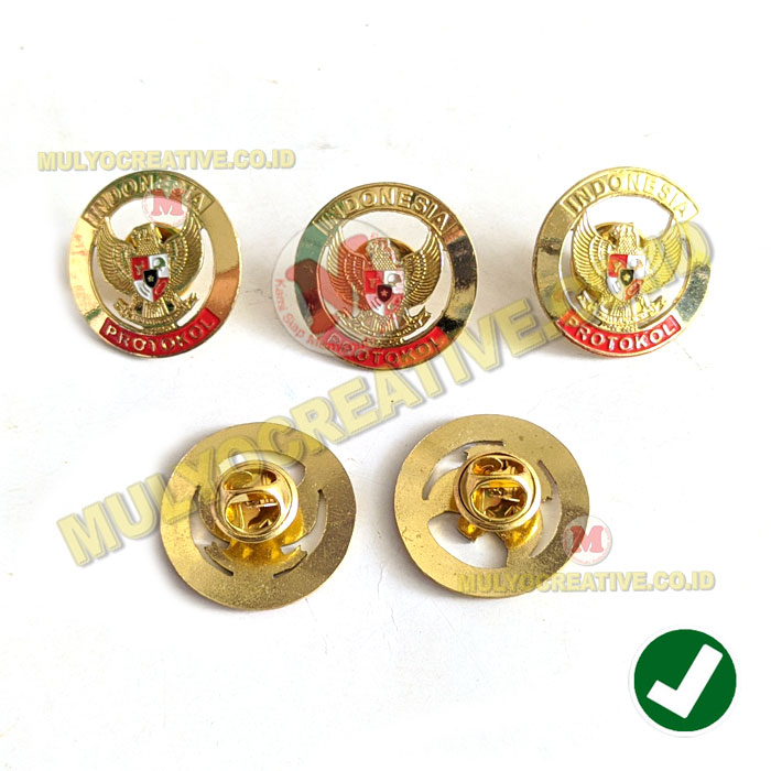 Pin Protokol Indonesia Warna Merah Pin Protokol Garuda Model Bulat ...