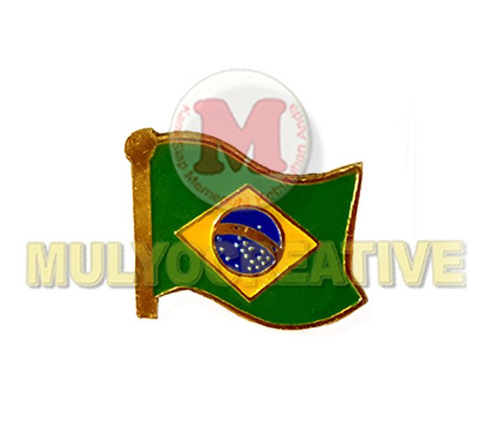 Order Bross Lencana Pin Bendera Brazil Harga Murah – pesan pin enamel ...
