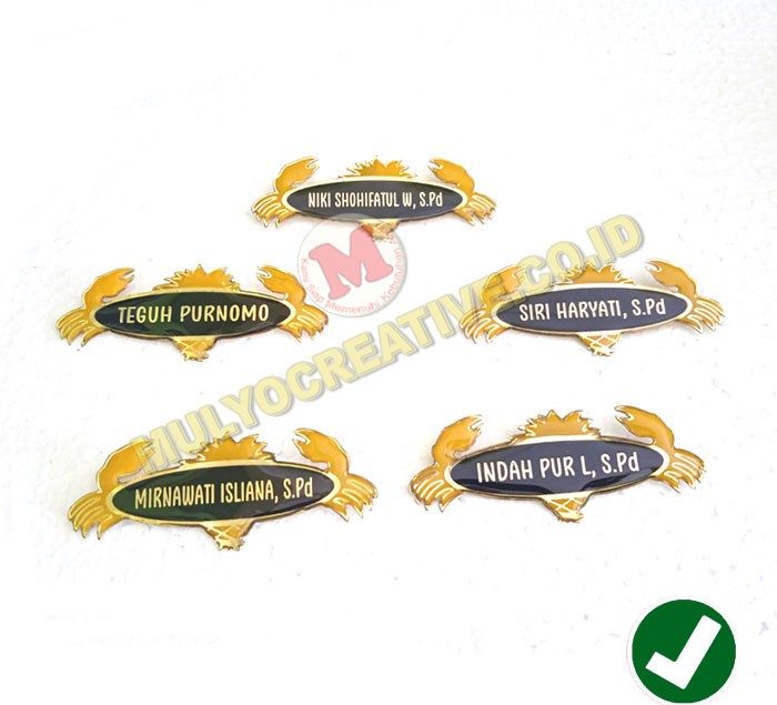 Order Nama Dada Bentuk Custom Name Tag Atribut Kerja Daerah Pemalang ...