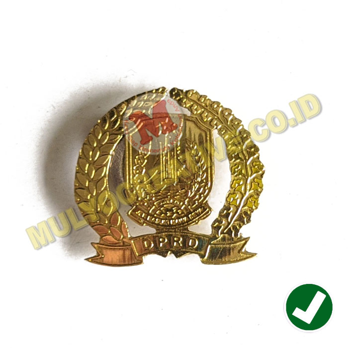 Lencana DPRD Padi Kapas Pengait Magnet Pin DPRD Bahan Logam Kuningan ...