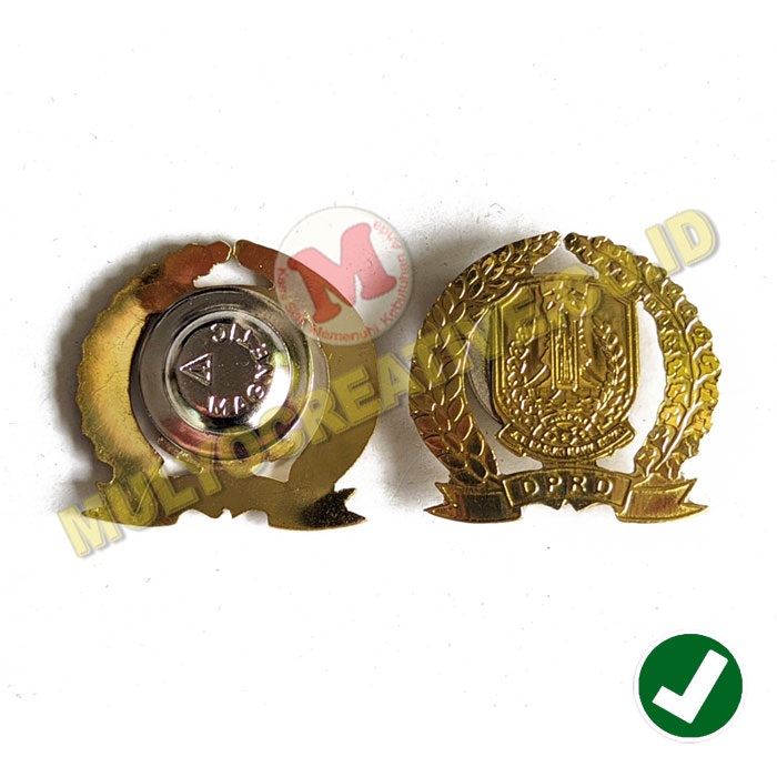 Lencana DPRD Padi Kapas Pengait Magnet Pin DPRD Bahan Logam Kuningan ...