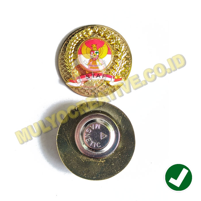 Bros Pin Staff Model Padi Kapas Bulat Pin Bross Staff Bulat Magnet ...