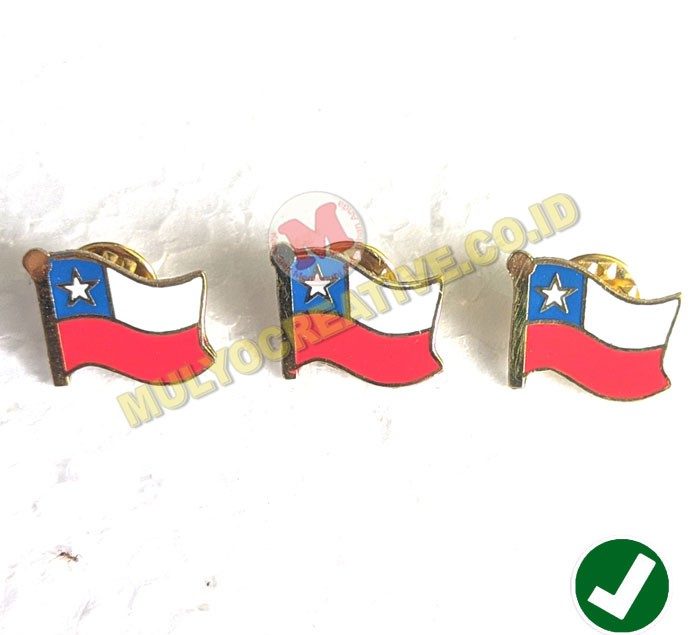 Order Murah Pin Bendera Negara Chili Flag Pin Chili – pesan pin enamel ...