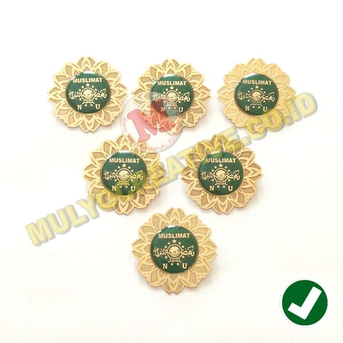 Lencana Pin Muslimat NU Model Bunga | pesan pin enamel lencana pin ...