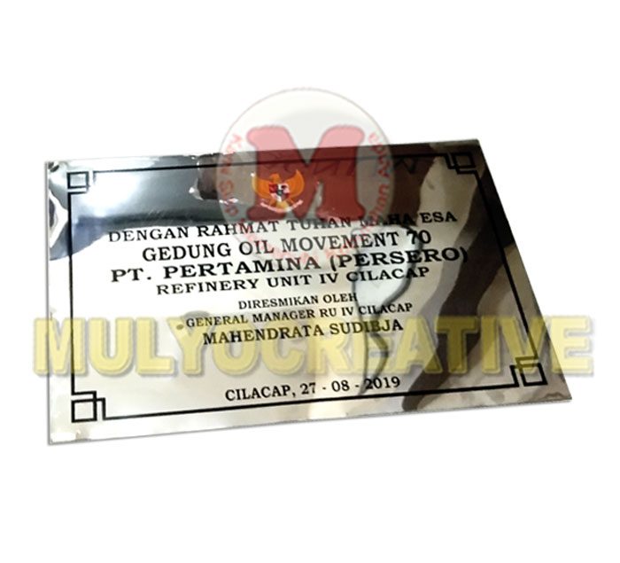 Jual Prasasti Peresmian Gedung Bahan Logam Stainless Harga Murah ...