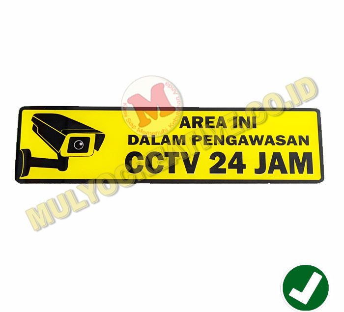 Papan Peringatan Papan Acrylic Tulisan CCTV 24 Jam Papan Akrilik ...