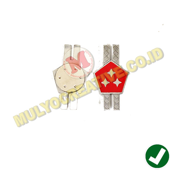 Pin Kerah Monogram Tanda Pangkat HANKAM Merah Silver Murah | pesan pin ...